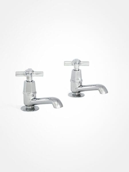 Arte basin pillar taps - tap heads - VICTORIAN BATHROOMS